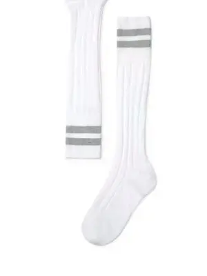 Brunello Cucinelli Striped Calf Socks