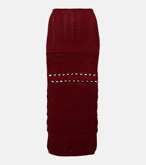 Elie Saab Cut-out Knitted Midi Skirt
