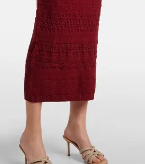 Elie Saab Cut-out Knitted Midi Skirt