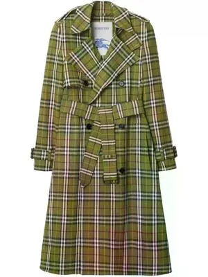 Burberry Checked Long Trench Coat