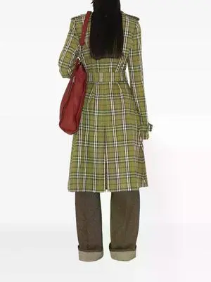 Burberry Checked Long Trench Coat
