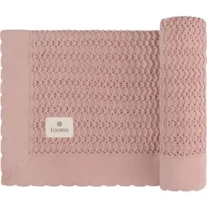 ELY'S & CO. Looms Wave Collectionknit Pointelle Blanket Rose