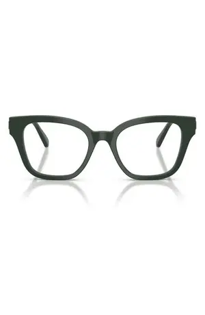 SWAROVSKI Swarovski 50mm Square Eyeglasses Dark Green /demo Lens