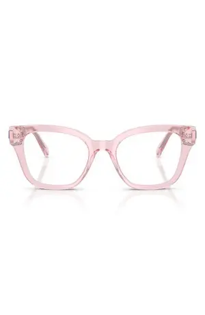 SWAROVSKI Swarovski 50mm Square Eyeglasses Transparent Pink /demo Lens