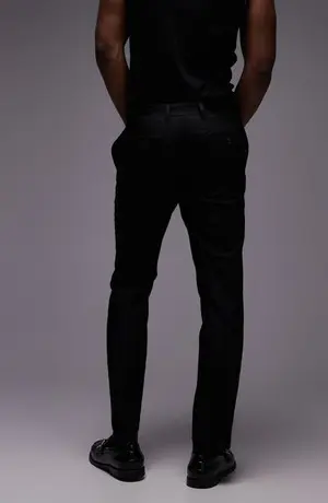 Topman Skinny Fit Textured Trousers