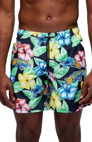 Sundek Floral Board Shorts - Black
