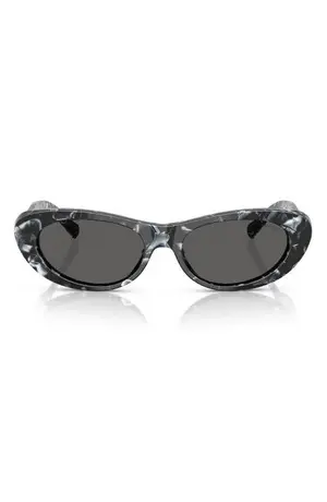 Tiffany & Co. 55mm Oval Sunglasses - Havana Madreperla / Dark Grey