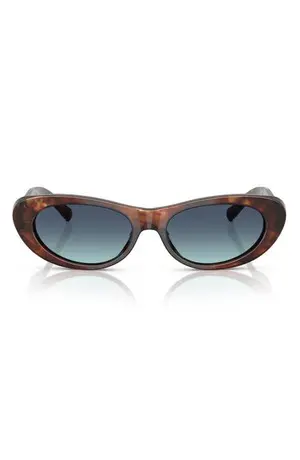 Tiffany & Co. 55mm Oval Sunglasses - Spotted Brown /azure Blue