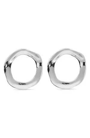 Ettika Open Circle Drop Earrings - Silver