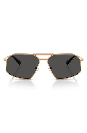 Michael Kors 60mm Irregular Sunglasses - Beige Gold / Dark Grey Solid