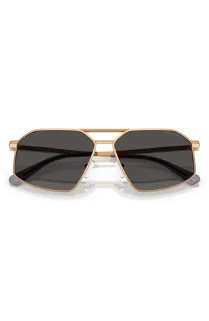 Michael Kors 60mm Irregular Sunglasses - Beige Gold / Dark Grey Solid