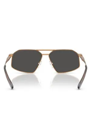 Michael Kors 60mm Irregular Sunglasses - Beige Gold / Dark Grey Solid