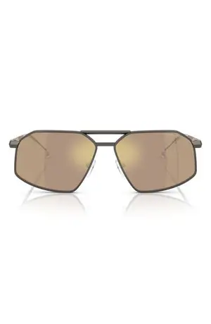 Michael Kors Michael Kors 60mm Irregular Sunglasses Matte Gunmetal /husk Mirror