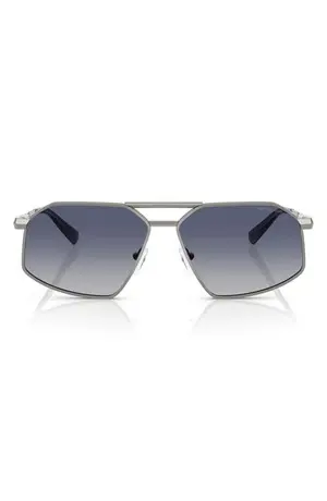 Michael Kors Michael Kors 60mm Irregular Sunglasses Shiny Gunmetal / Blue Gradient
