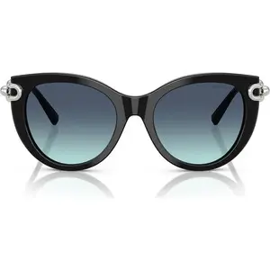 Tiffany & Co. 53mm Butterfly Sunglasses - Black/azure Gradient Blue