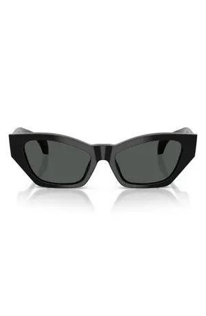 Versace 53mm Cat Eye Sunglasses - Black / Dark Grey