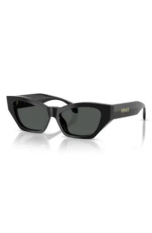 Versace 53mm Cat Eye Sunglasses - Black / Dark Grey