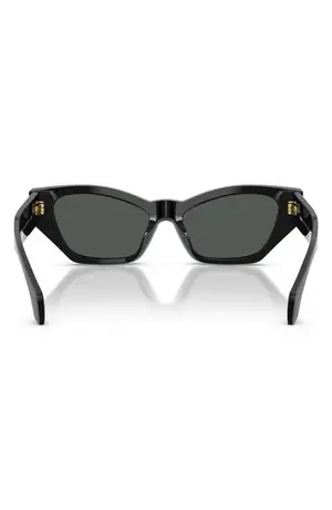 Versace 53mm Cat Eye Sunglasses - Black / Dark Grey