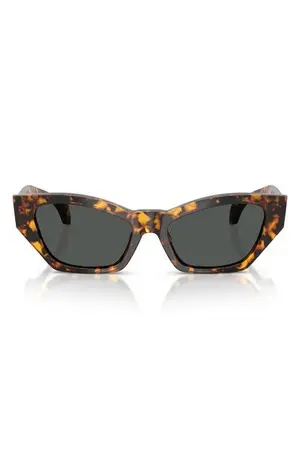 Versace 53mm Cat Eye Sunglasses - Havana Tortoise / Dark Grey