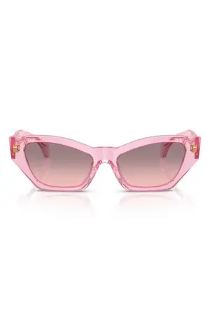 Versace Versace 53mm Cat Eye Sunglasses Rose / Rose Gradient Grey