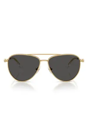 SWAROVSKI Swarovski 59mm Pilot Sunglasses Gold / Dark Grey