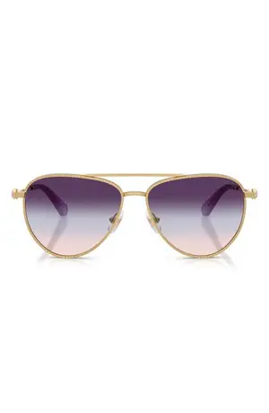 SWAROVSKI Swarovski 59mm Pilot Sunglasses Gold /brown /blue /violet