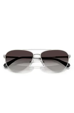 SWAROVSKI 59mm Pilot Sunglasses - Silver/gradient Grey