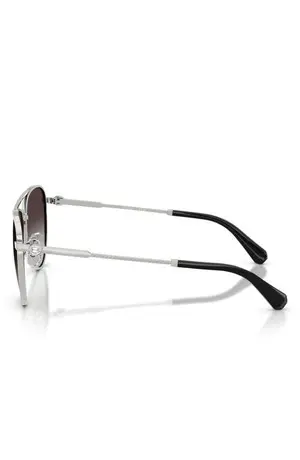 SWAROVSKI 59mm Pilot Sunglasses - Silver/gradient Grey