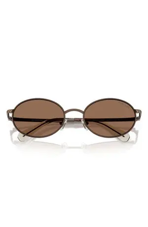 SWAROVSKI 53mm Oval Sunglasses - Brown / Dark Brown