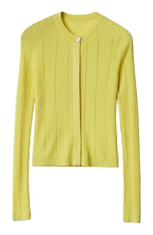 GOBI MONGOLIAN CASHMERE Cashmere Silk Hidden Button Cardigan - Blazzing Yellow