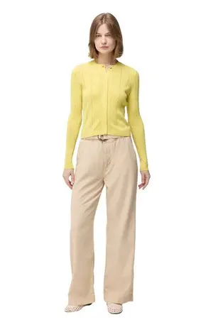 GOBI MONGOLIAN CASHMERE Cashmere Silk Hidden Button Cardigan - Blazzing Yellow