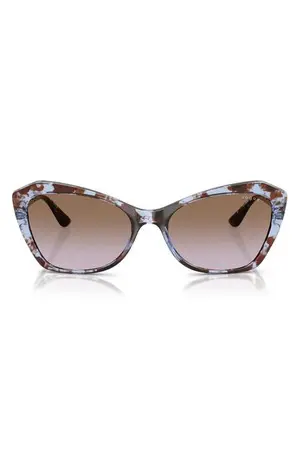 VOGUE 56mm Cat Eye Sunglasses - Blue Havana