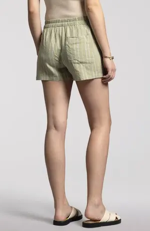 WEEKEND LOS ANGELES Maxime Linen Blend Drawstring Shorts - Tea