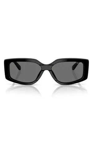 VOGUE 55mm Polarized Rectangular Sunglasses - Black