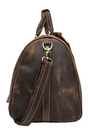 STEEL HORSE LEATHER The Bjarke Weekender Duffle Bag - Brown