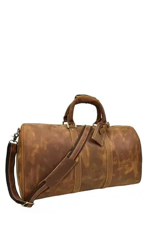 STEEL HORSE LEATHER The Bjarke Weekender Duffle Bag - Brown