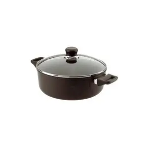 SCANPAN Classic 4.5 Quart Low Sauce Pot With Lid - Black