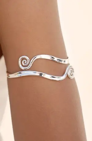 Ettika Aura Swirl Cuff Bracelet - Silver