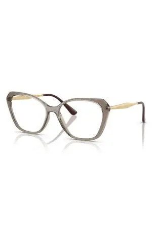 VOGUE 52mm Cat Eye Optical Glasses - Transparent Brown