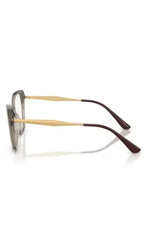 VOGUE 52mm Cat Eye Optical Glasses - Transparent Brown