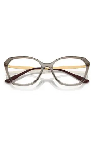 VOGUE 52mm Cat Eye Optical Glasses - Transparent Brown