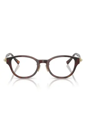 Tiffany & Co. 48mm Round Frame Eyeglasses - Spotted Brown Havana