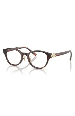 Tiffany & Co. 48mm Round Frame Eyeglasses - Spotted Brown Havana