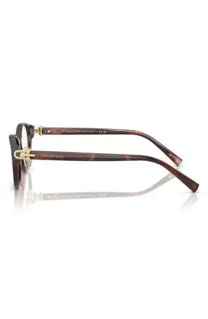 Tiffany & Co. 48mm Round Frame Eyeglasses - Spotted Brown Havana