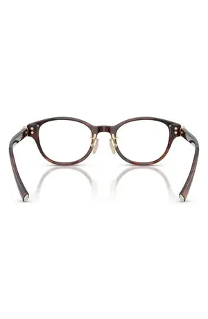 Tiffany & Co. 48mm Round Frame Eyeglasses - Spotted Brown Havana