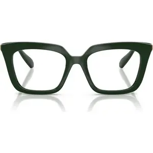 SWAROVSKI Swarovski 49mm Square Eyeglasses Green / Demo Lens