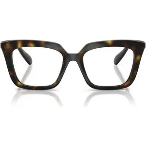 SWAROVSKI 49mm Square Eyeglasses - Havana / Demo Lens