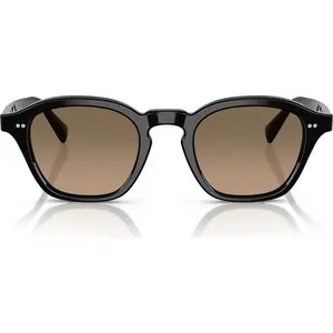 Oliver Spencer 48mm Polarized Square Sunglasses - Black/sandstone