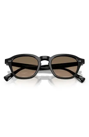 Oliver Spencer 48mm Polarized Square Sunglasses - Black/sandstone
