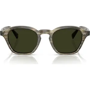 Oliver Spencer 48mm Polarized Square Sunglasses - Soft Olive Bark /polar